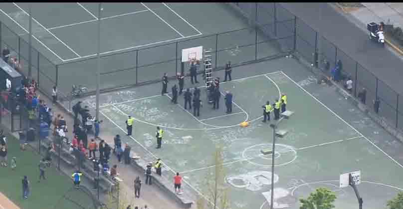 Shirtless Guy Gets Stuck in Basketball Hoop - MageeNews.com