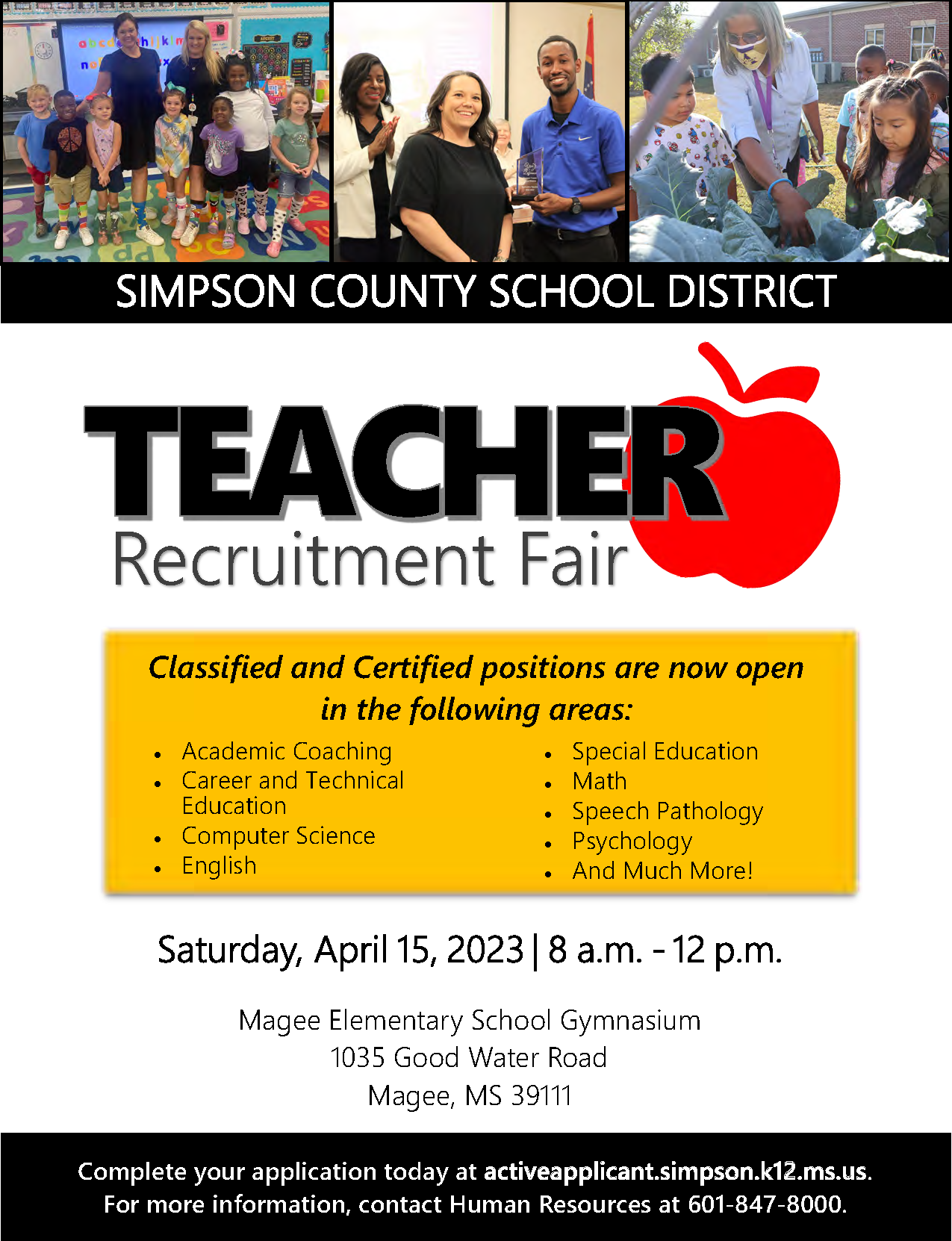 Simpson County School District to hold Teacher Recruitment Fair April 15 - MageeNews.com