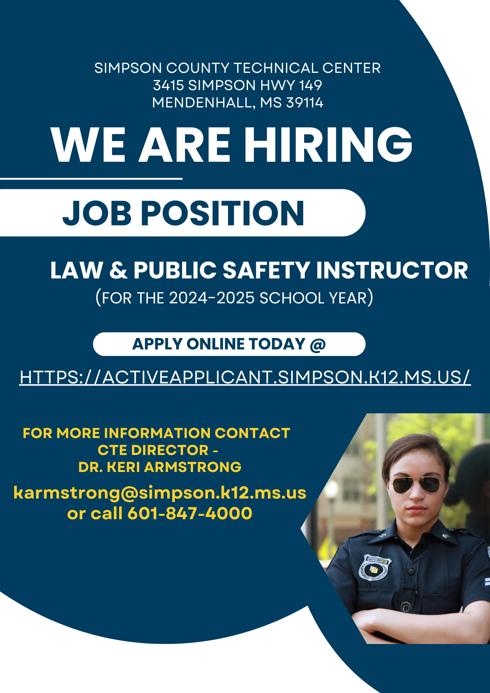 Simpson County Tech Center Hiring Law and Public Safety Instructor ...