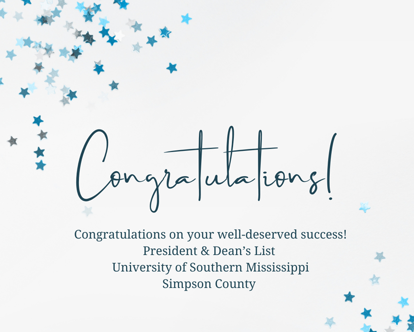 Southern Miss Releases President’s and Dean’s Lists for Simpson County ...